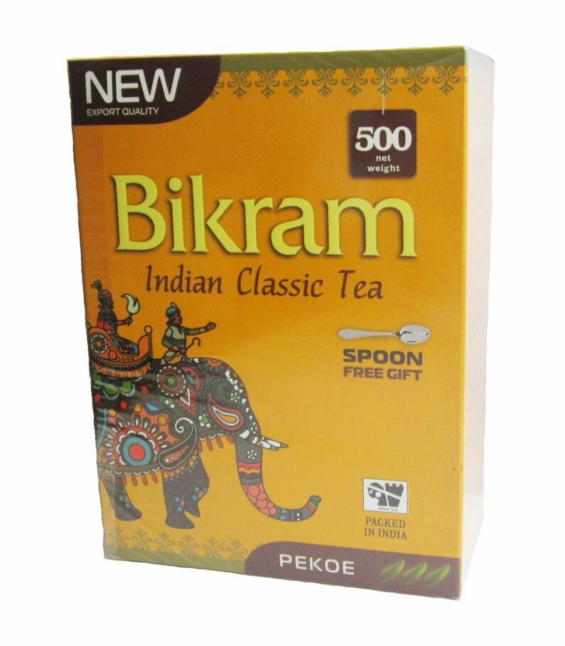 Пекое(PEKOE) черный чай индийский Бикрам(Bikram) 500гр + ложка в подарок