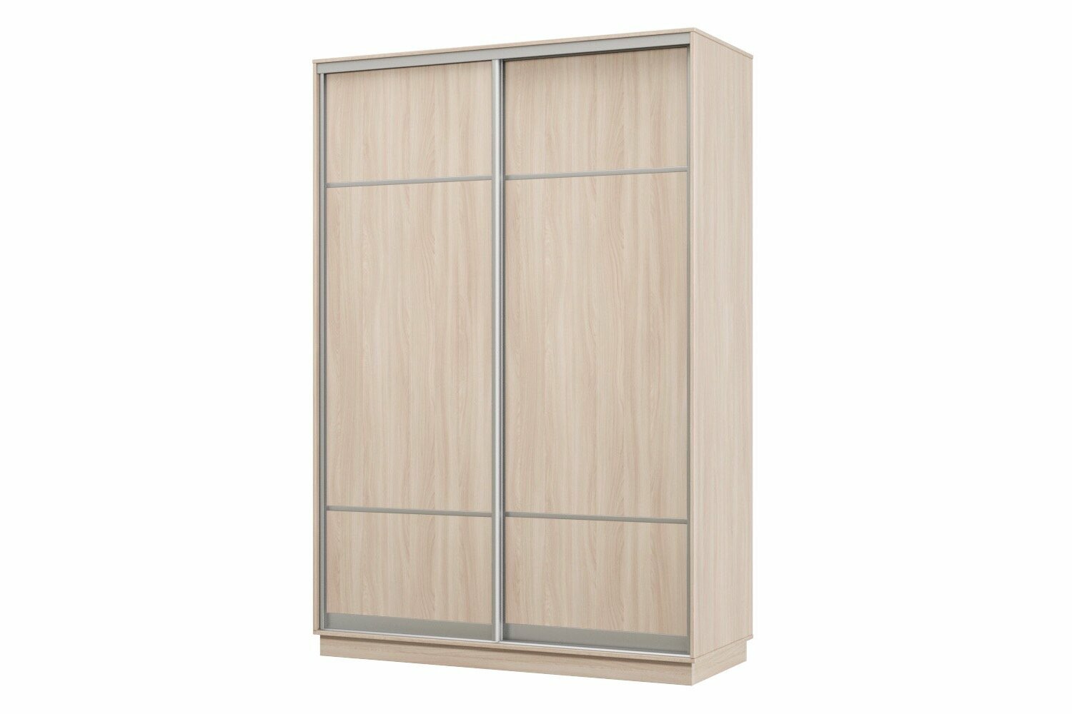 Шкаф-купе 2-дверный Hoff Практик, напольный, 100х240х60 см, для одежды, ЛДСП/зеркало, цвет ясень шимо светлый
