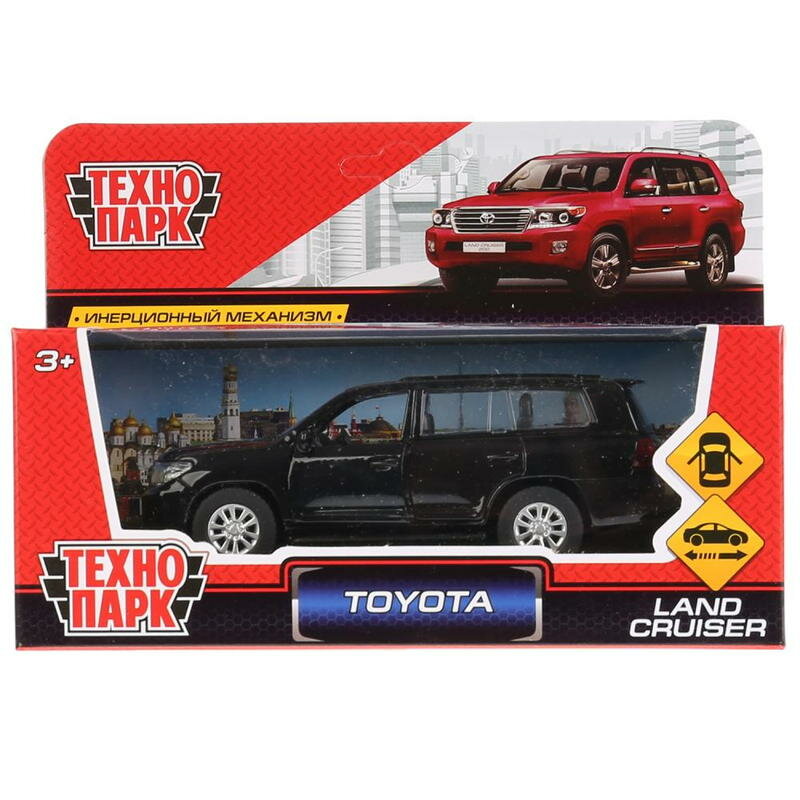 Внедорожник Toyota Land Cruiser, 12.5 см, черный