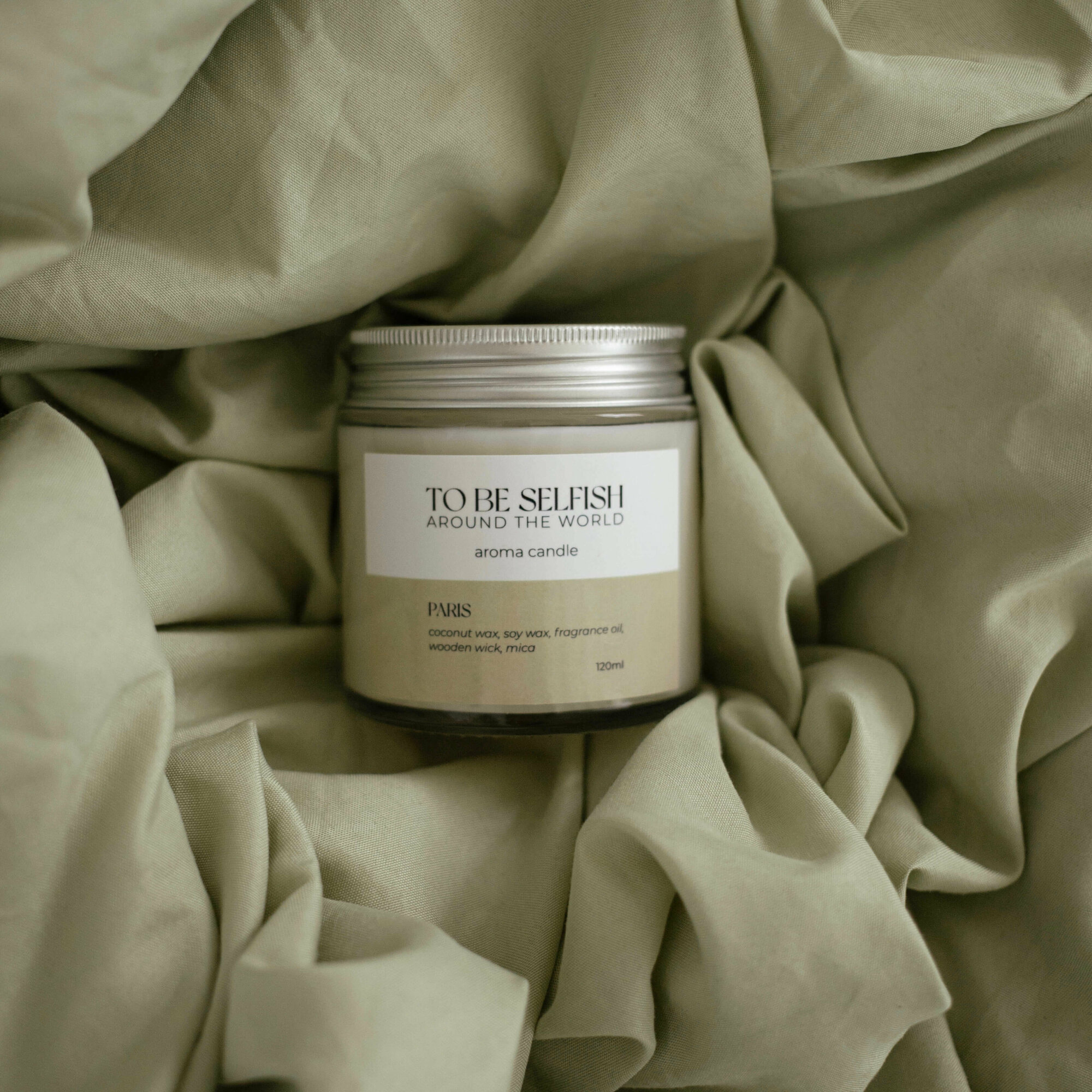 Арома-свеча to be selfish "Paris" с ароматом свежеиспеченного хлеба, 120 мл