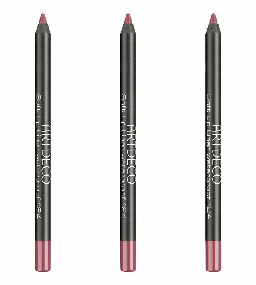 ARTDECO Водостойкий карандаш для губ Soft Lip Liner Waterproof тон 124, 3 штуки