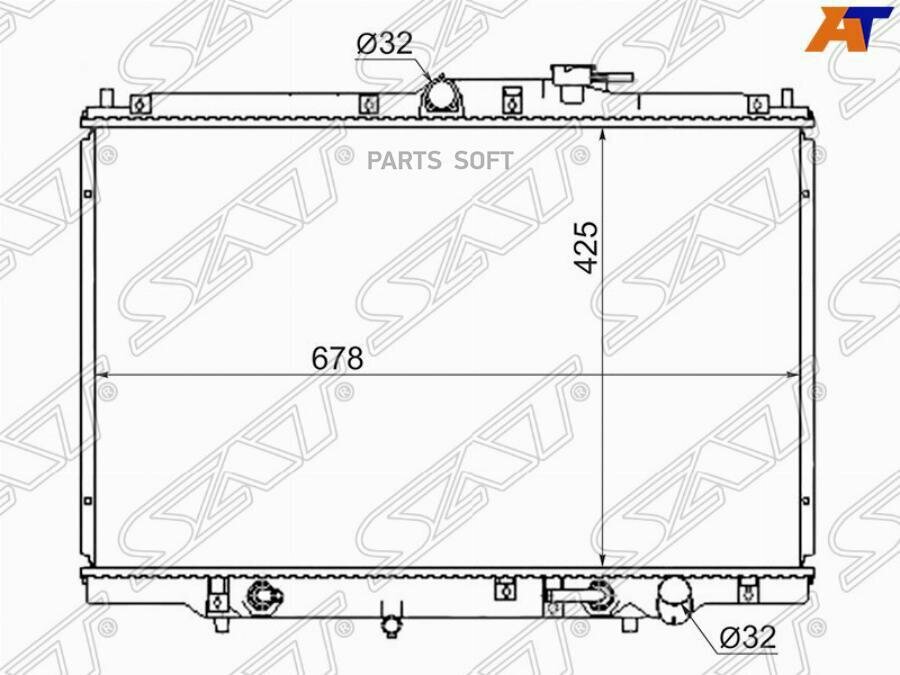 Радиатор Honda Shuttle 95-00 / Odyssey 94-99 Sat арт. SGHD0007
