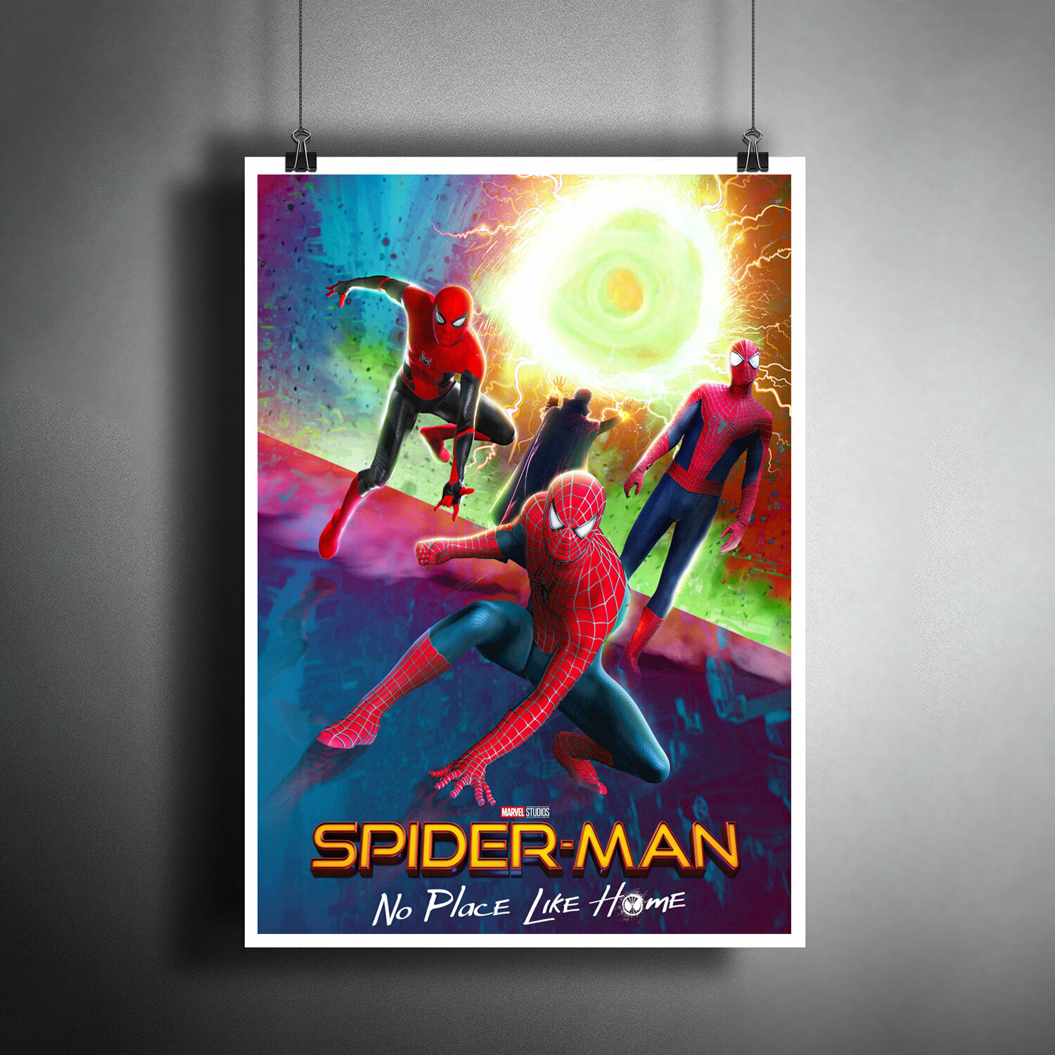 Постер плакат для интерьера "Фильм: Человек-паук: Нет пути домой. Spider-Man: No Way Home (2021). Комиксы Марвел" / A3 (297 x 420 мм)