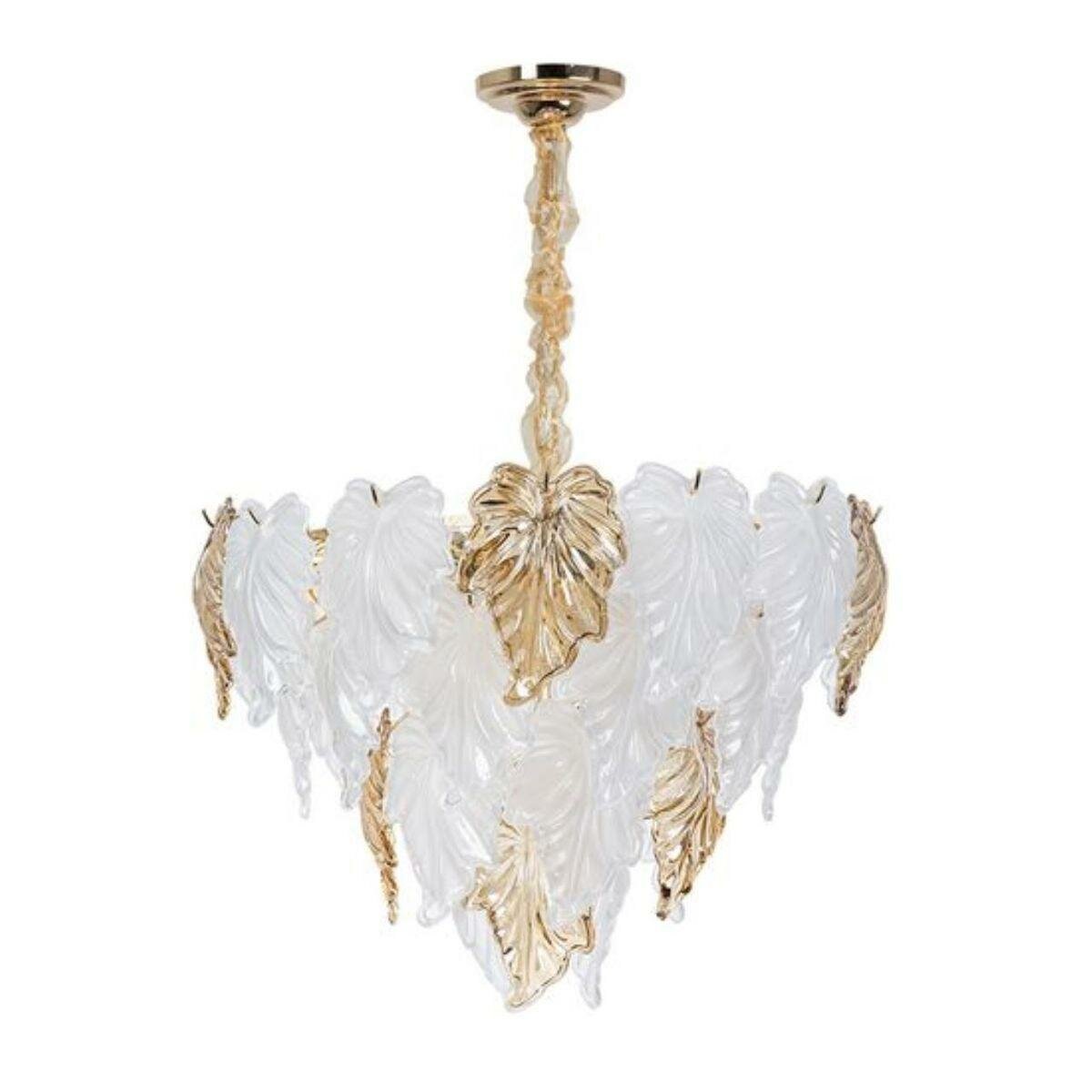 Подвесная люстра Arte Lamp Lilly A4070LM-9GO, белая/золотистая