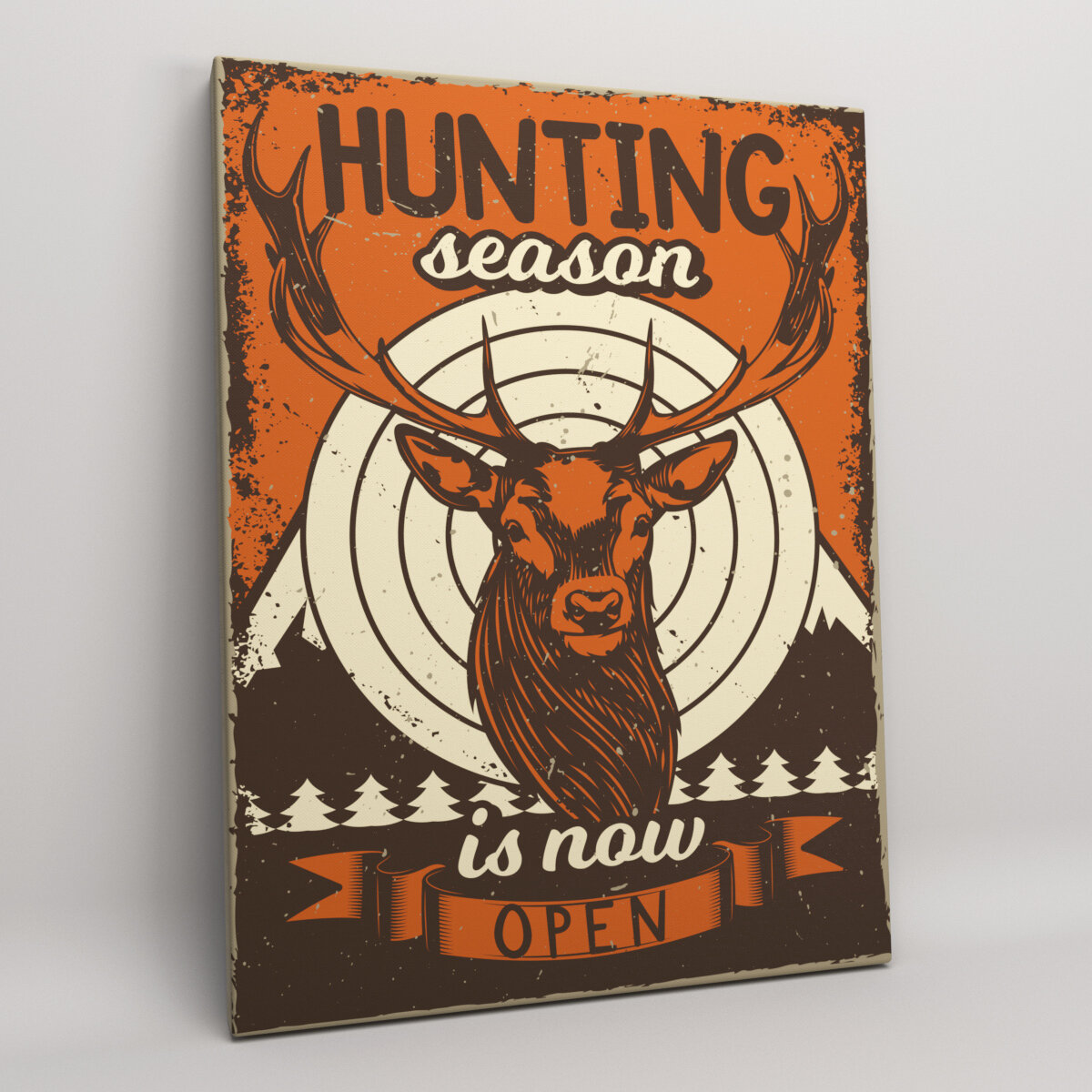 Картина на холсте (интерьерный постер) в ретро стиле "Сезон охоты" с деревянным подрамником, размер 30х40 см
