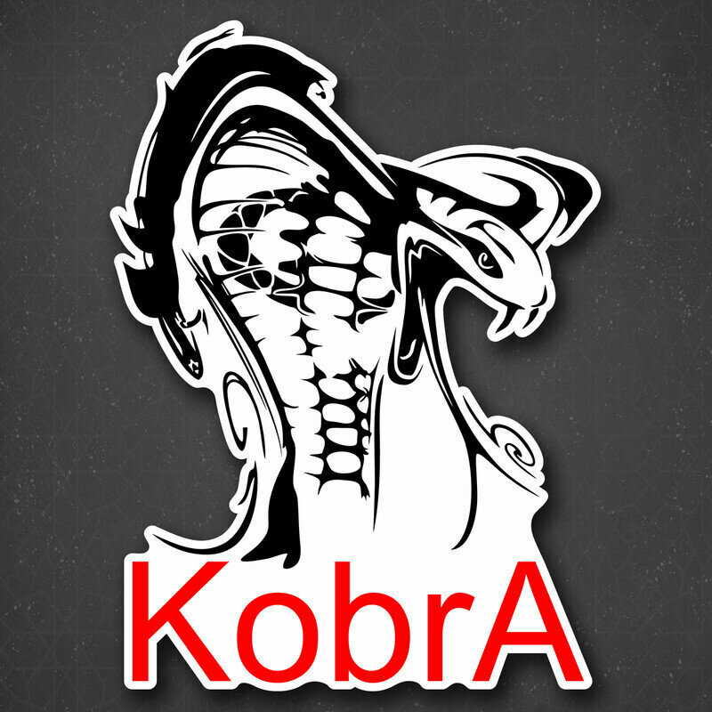 Наклейка на авто "Змея Кобра" 17x24 см