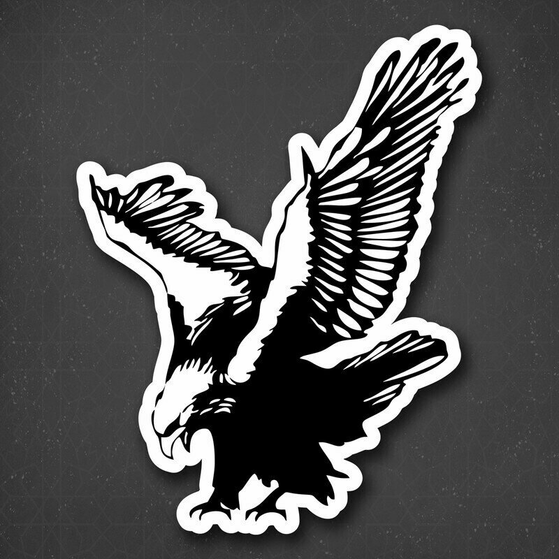 Наклейка на авто "Орел в полете" 19x23 см