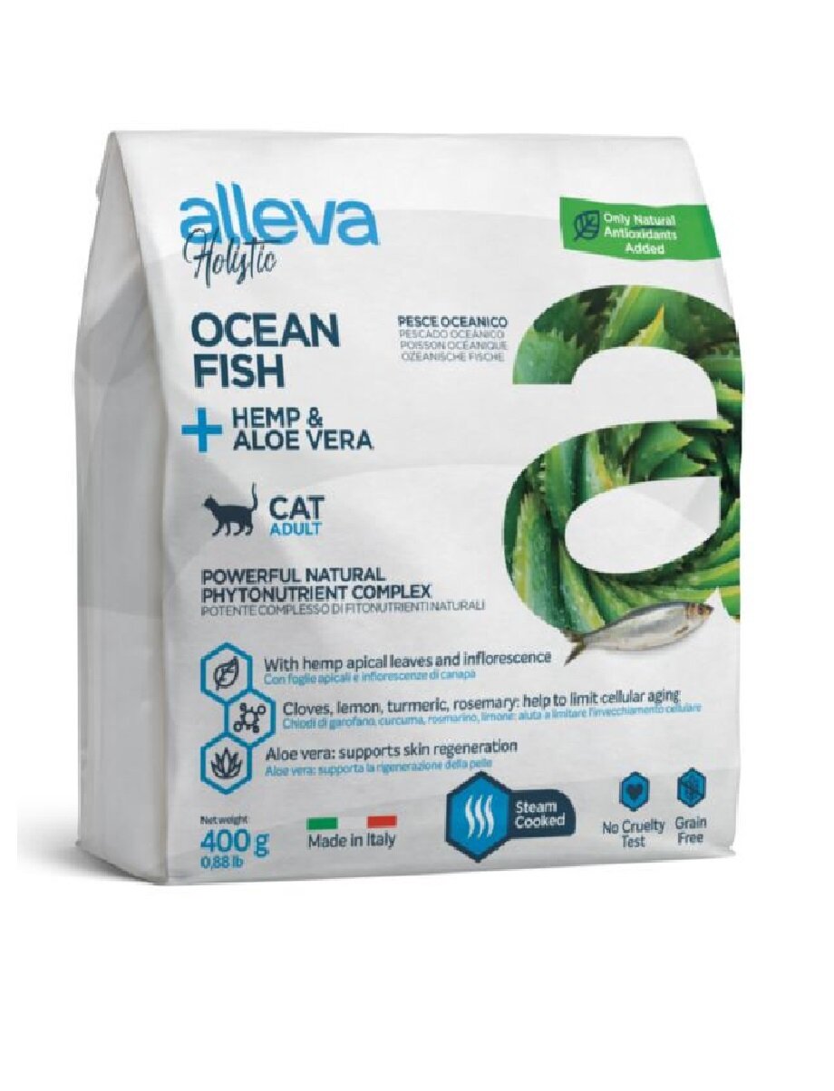 ALLEVA HOLISTIC Корм для взрослых кошек с океанической рыбой 0,4 кг