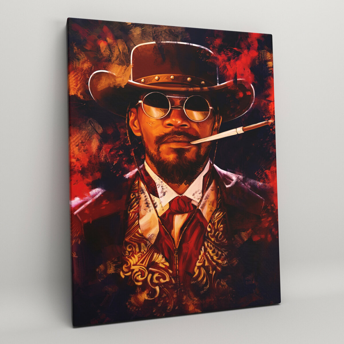 Картина на холсте (интерьерный постер) "Джанго освобожденный", с деревянным подрамником, размер 45x60 см