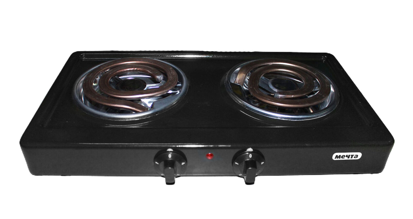 Настольная электроплита Мечта, 2 конфорки, эмалированная сталь, чёрная