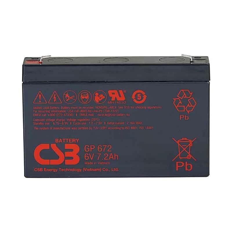 Батарея для ИБП CSB GP672 6В 7Ач
