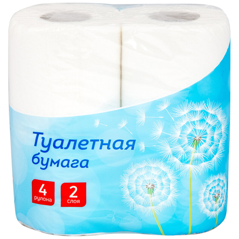 16 шт. Бумага туалетная OfficeClean 2-слойная, 4шт, тиснение, белая