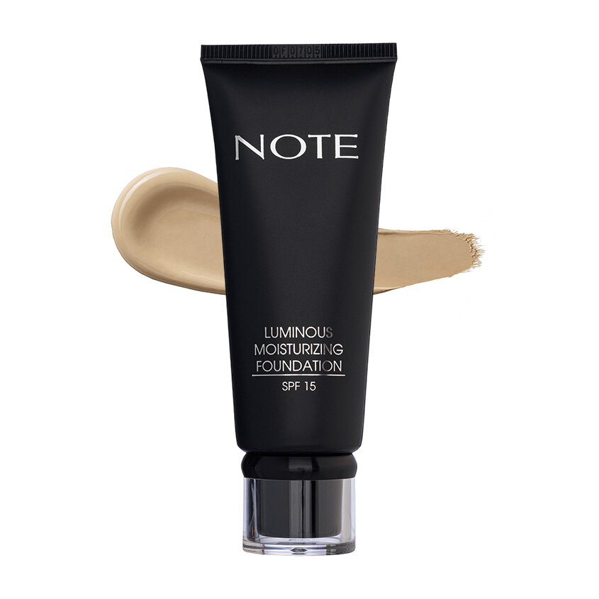 Основа тональная для лица NOTE LUMINOUS MOISTURIZING увлажняющая с эффектом сияния тон 127 Pure beige