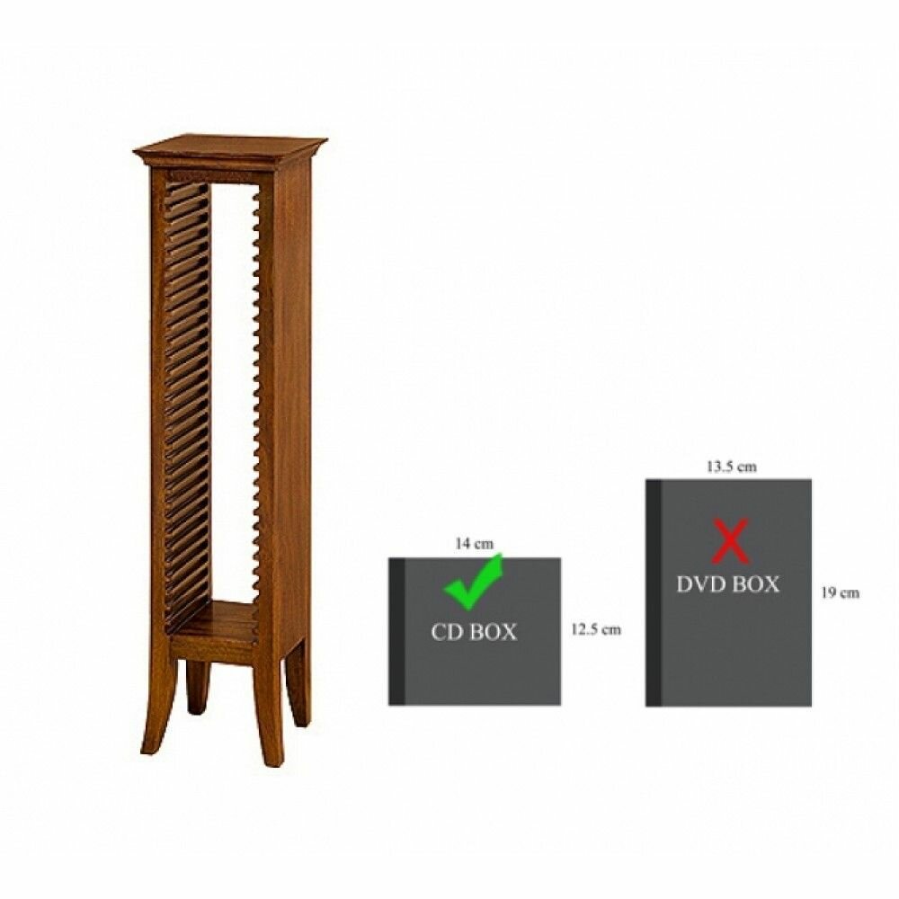 Полка стеллаж для CD RCDPL30-M дисков Индонезия из массива красного дерева 80х17х20см