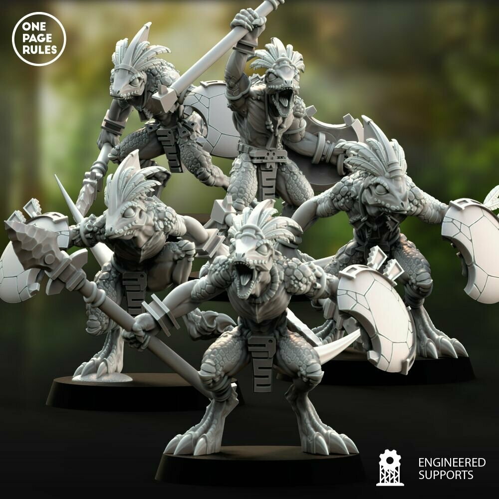 Warhammer Fantasy Lizzardmen Skinks Spears/ Набор фигурок для Warhammer Скинки с копьями с подставками