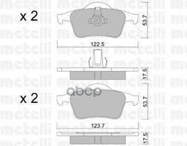 Колодки дисковые задние! Volvo S80/S60/V70/C70/XC70 2.5D5 97> Metelli арт. 2203480