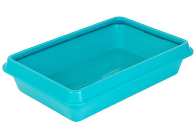 Туалет для кошек Yami-yami Usual с рамкой, 40х26х6,5см, бирюзовый