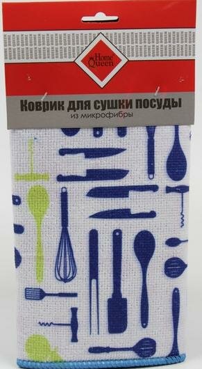 Home Queen Коврик для сушки посуды из микрофибры 25*38 см