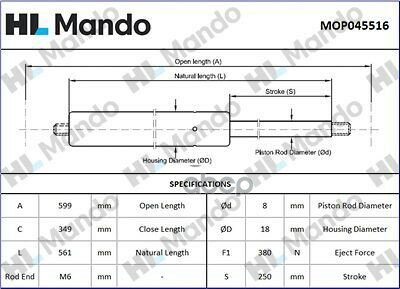 Амортизатор зад. двери ! Skoda Octavia 04> Mando арт. MOP045516