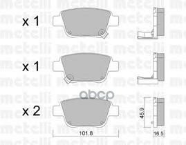 Колодки дисковые задние! Toyota Avensis 1.6i-2.4D-4D 03> Metelli арт. 2204510