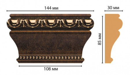 Капитель Decomaster D202-56 В144хШ85хД30 мм / Декомастер.