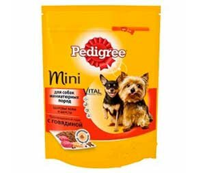 Сухой корм Pedigree для собак миниатюрных пород говядина mini 1,2кг