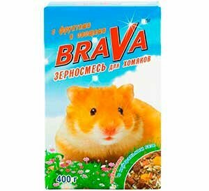 Корм для хомяков brava фрукты с овощами 400г
