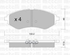 Колодки дисковые передние! Daewoo Kalos 1.2i/1.4i 02> Metelli арт. 2205080