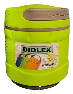 Термос пищевой Diolex DXС-1200-2G , пластиковый с колбой из нержавеющей стали 1200 мл, зеленый