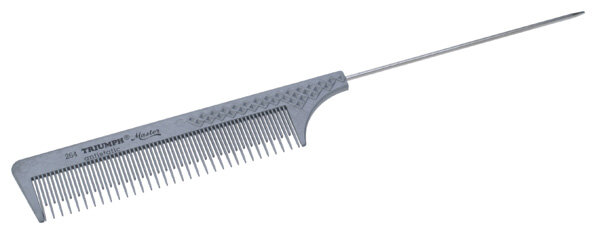 Расчёска с металлическим хвостиком и зубцами разной длины для начёса