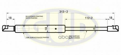 Амортизатор капота BMW SERIA 5 (E60) 07/03- 330N L=313/112MM G.U.D арт. GGS010123