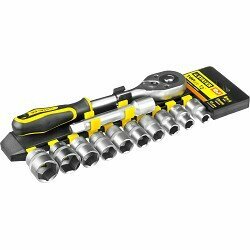 Stayer Набор "STANDARD": Торцовые головки 1 2" на пластиковом рельсе, трещотка, удлинитель, 10-24мм, 12 предметов 27750-H12