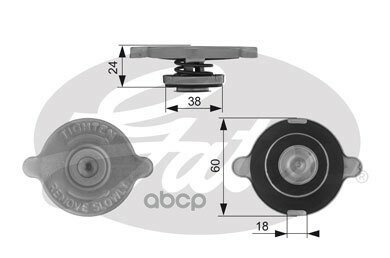(7410-30054) Крышка радиатора Citroen CX, BX, Ford Fiesta (79-89), Me(88-96), VW Passat (80-91) Gates арт. RC131