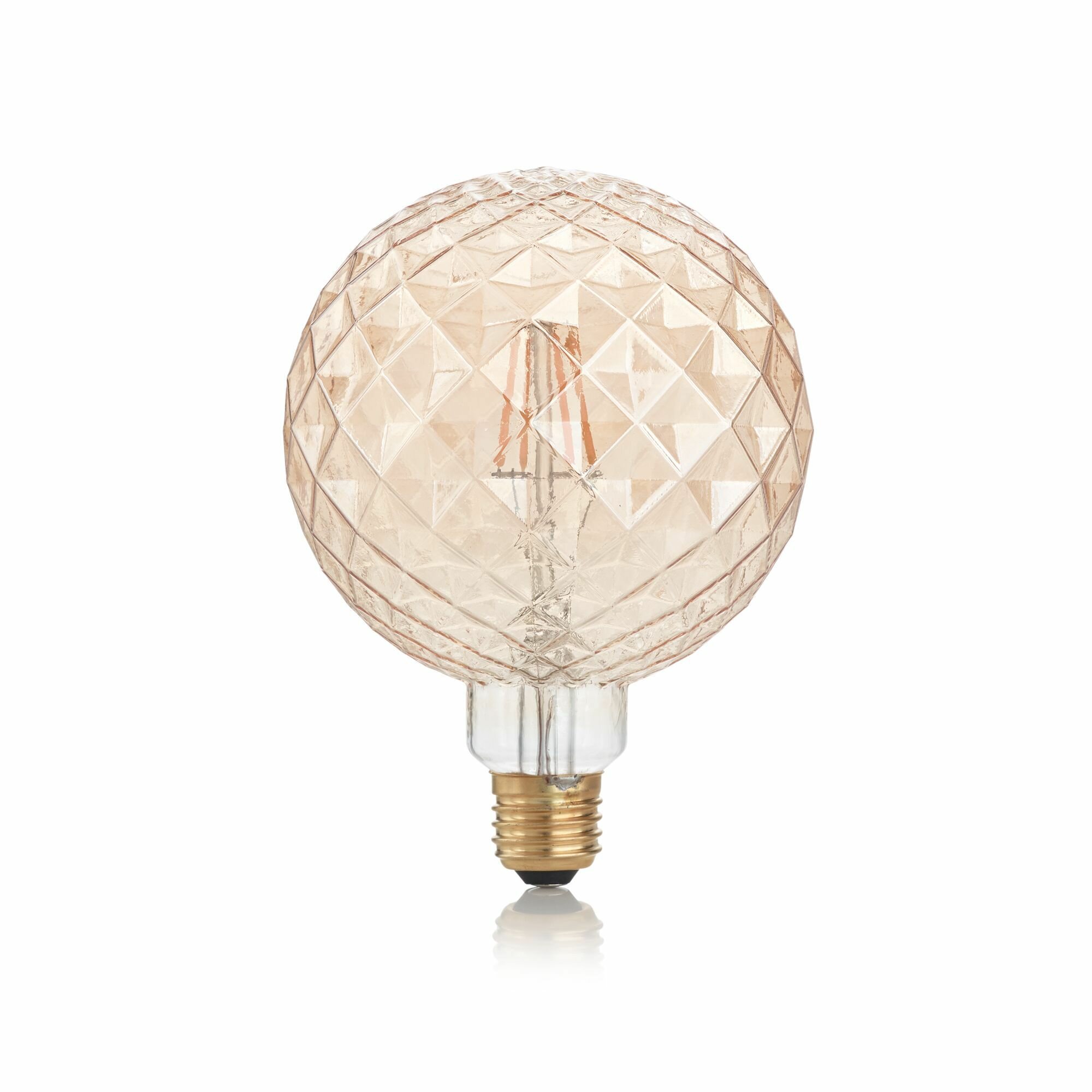 Лампа филаментная ideal lux Globo Vintage Pearl G115 Шар 4Вт 360Лм 1800К CRI80 Е27 230В Янтарь Стекло Не диммируемая 201290.