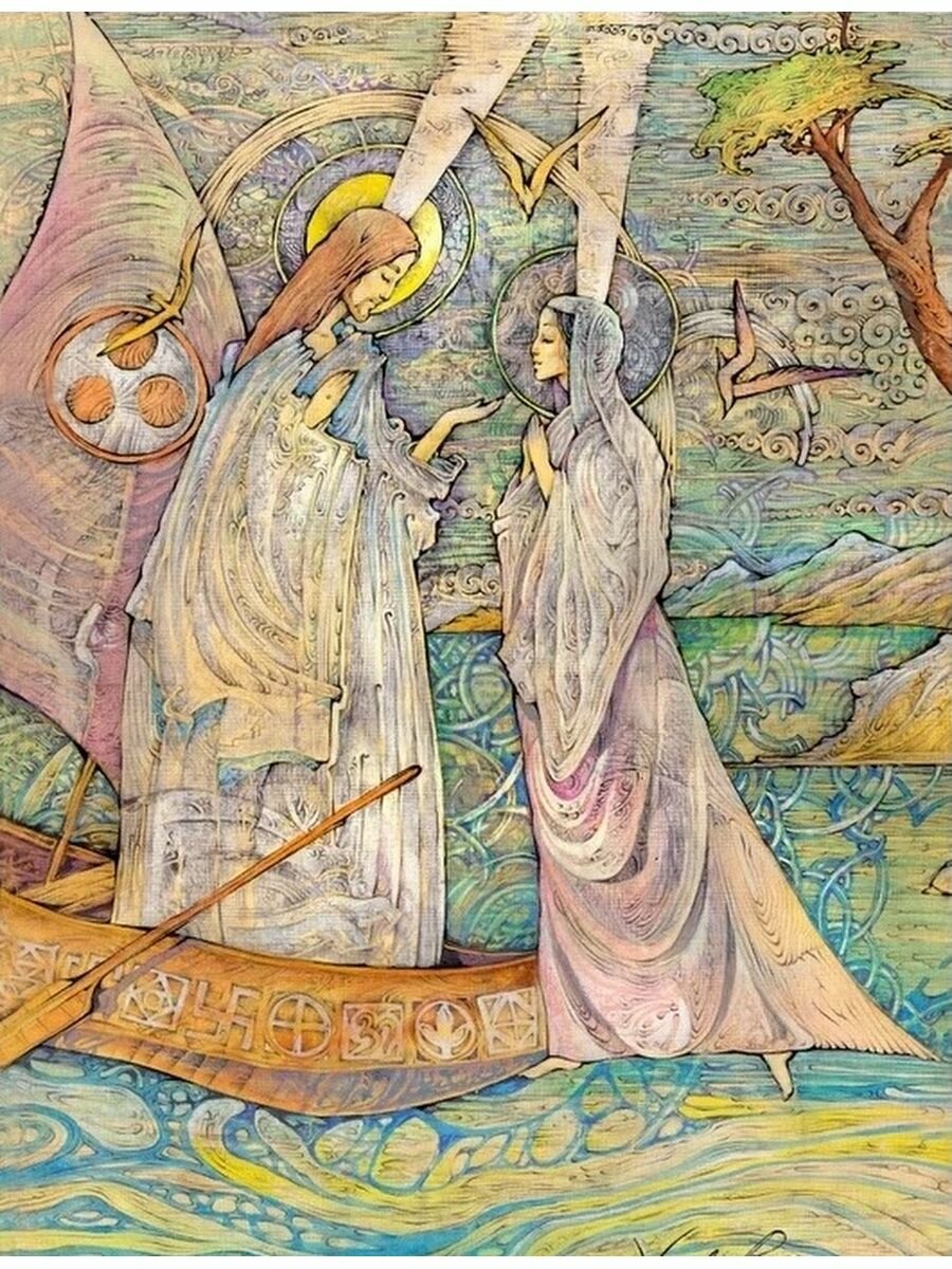 Картина-медитация на ткани с бамбуковыми палочками, габардин