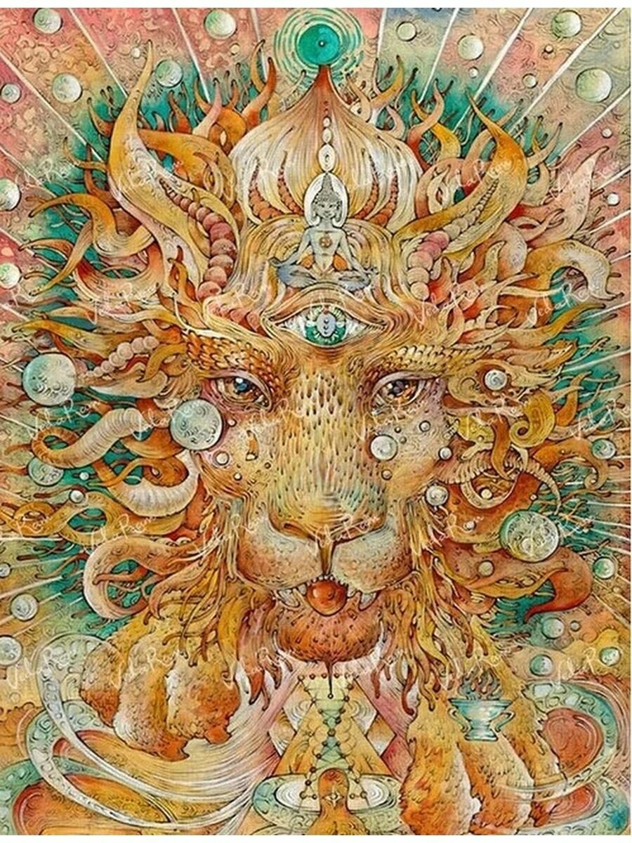 Картина-медитация на ткани с бамбуковыми палочками, габардин