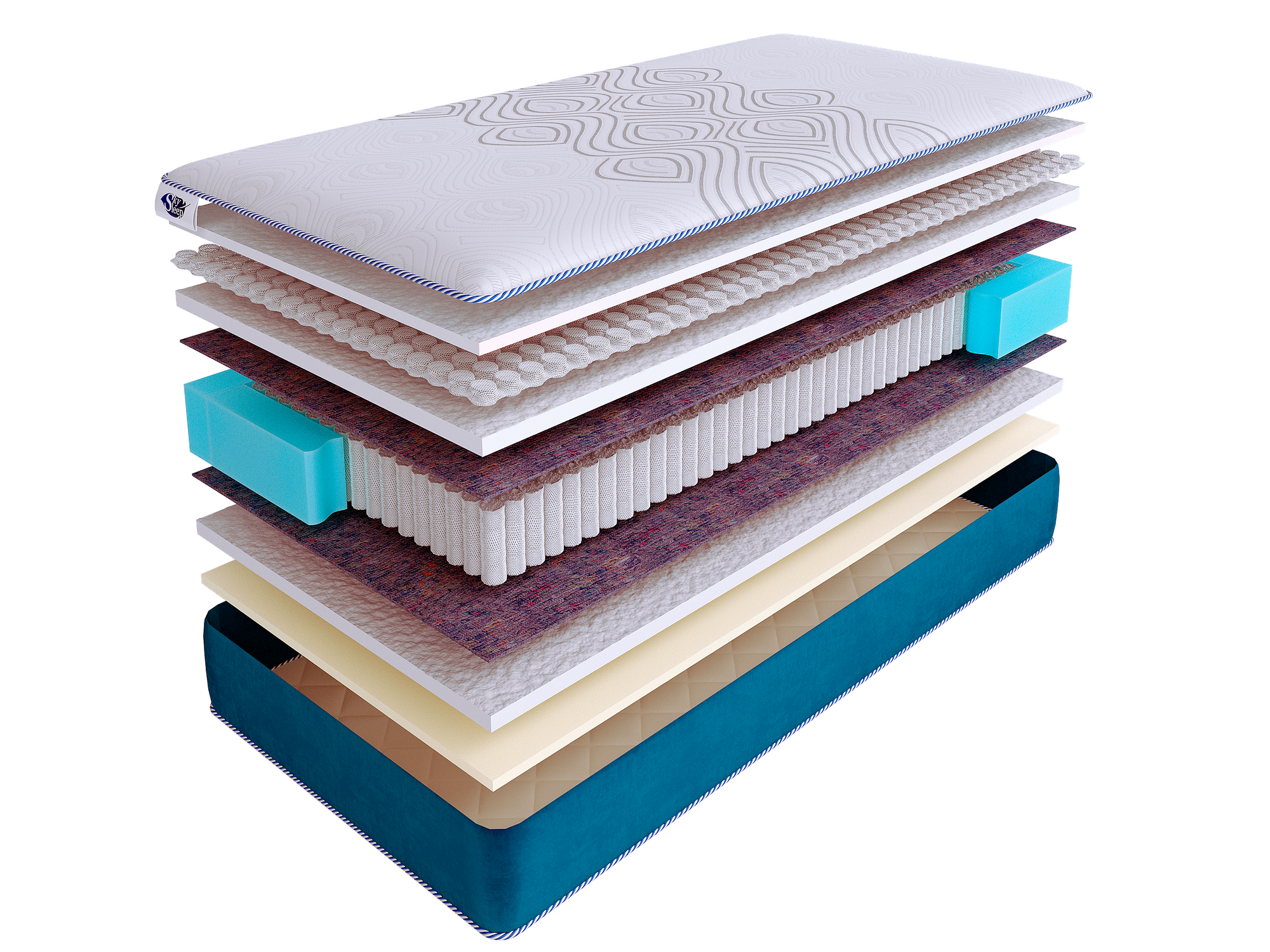 Ортопедический матрас с эксклюзивным высоким уровнем комфорта SkySleep SUPREME NANO Expert S1000 на кровать 80x200