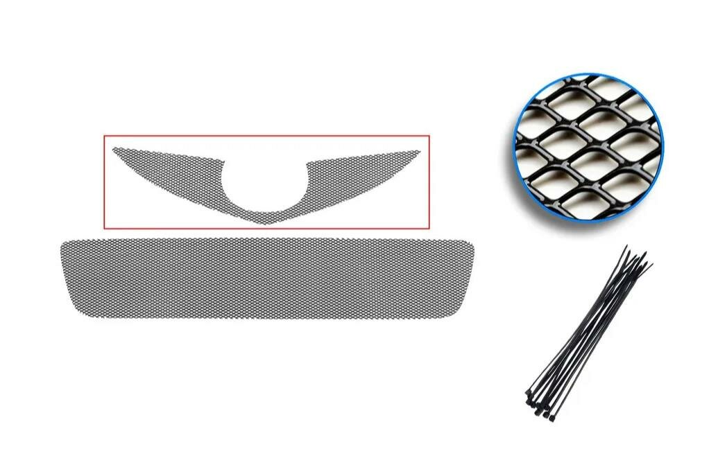 Защитная сетка радиатора для MAZDA 3 2006-2009 (I рестайлинг), верх, 1шт, седан