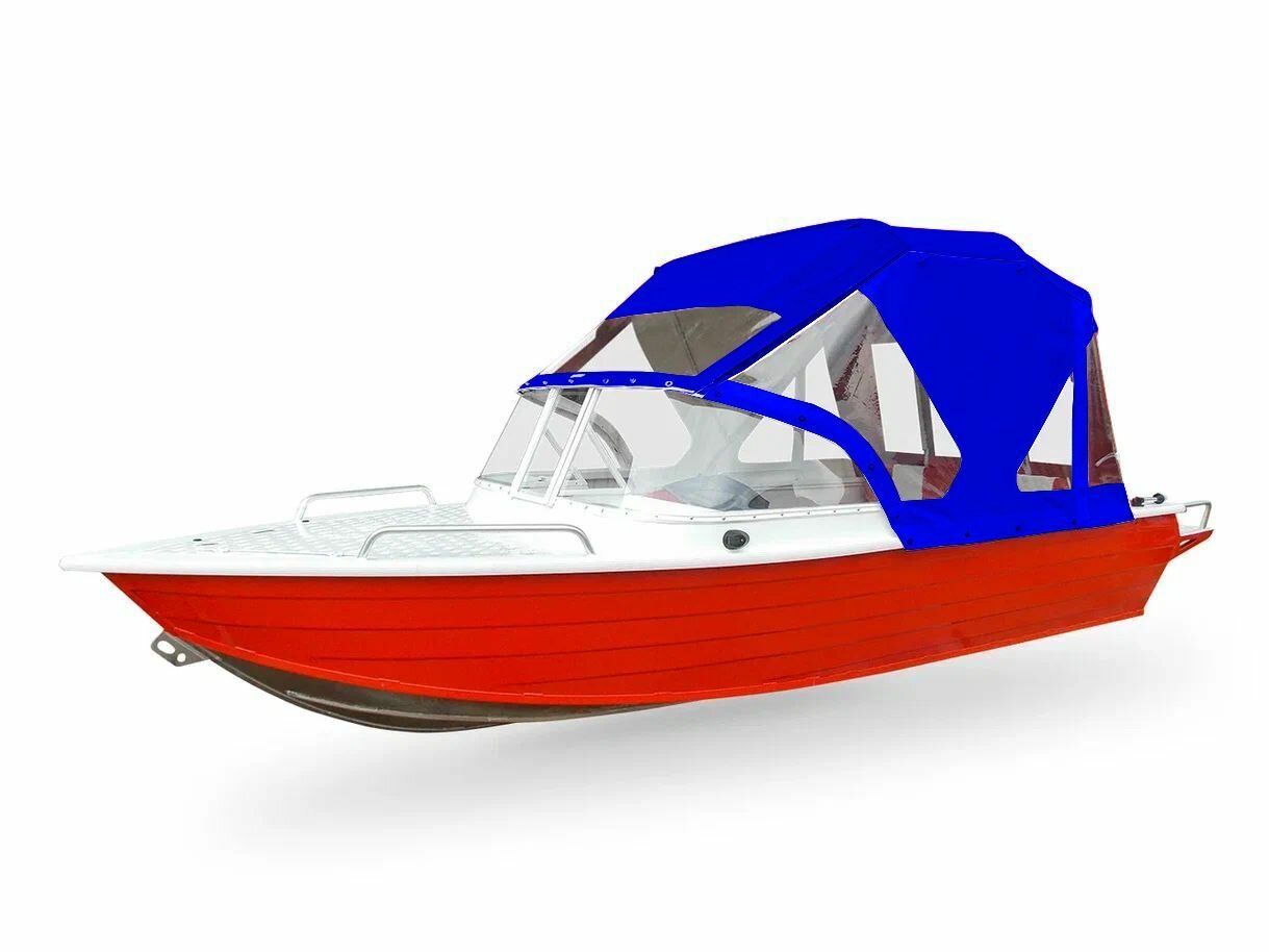 Wyatboat-430 Pro. Тент ходовой с дугами скреплениями на штатное стекло(Т-паз)