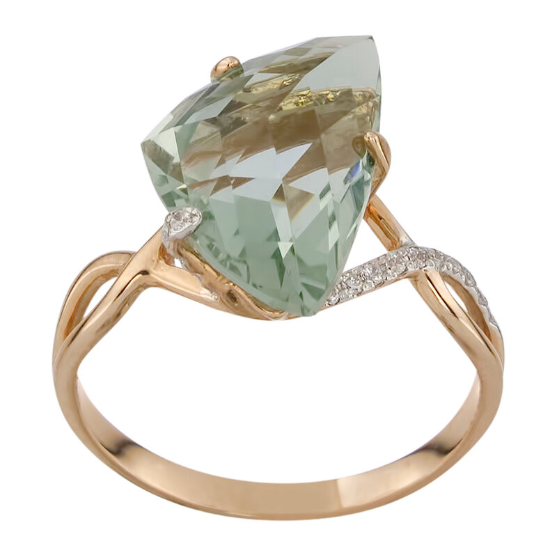 Кольцо, красное золото, 585 проба, аметист