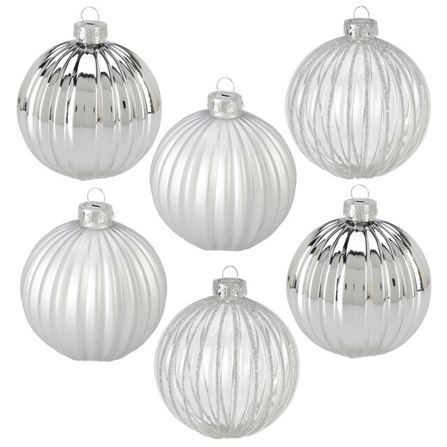 Набор стеклянных шаров Silver Glance 8 см, 6 шт, Koopman (Купман), ABR707210