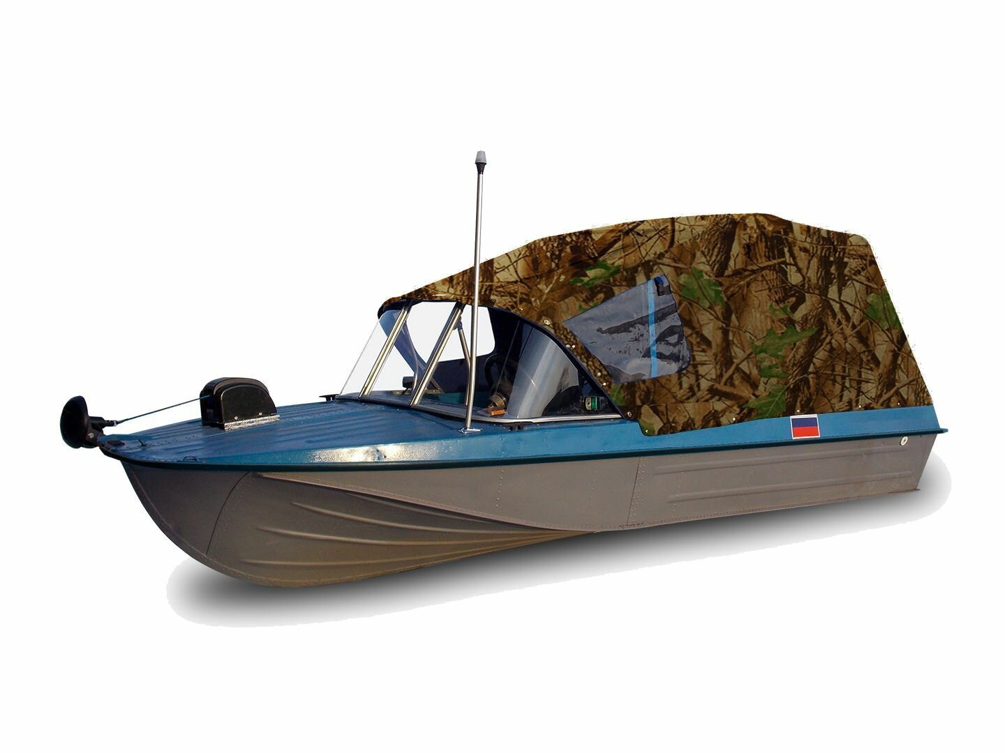 Казанка-5. Стекло с калиткой, тент, дуги, крепление. Комплект