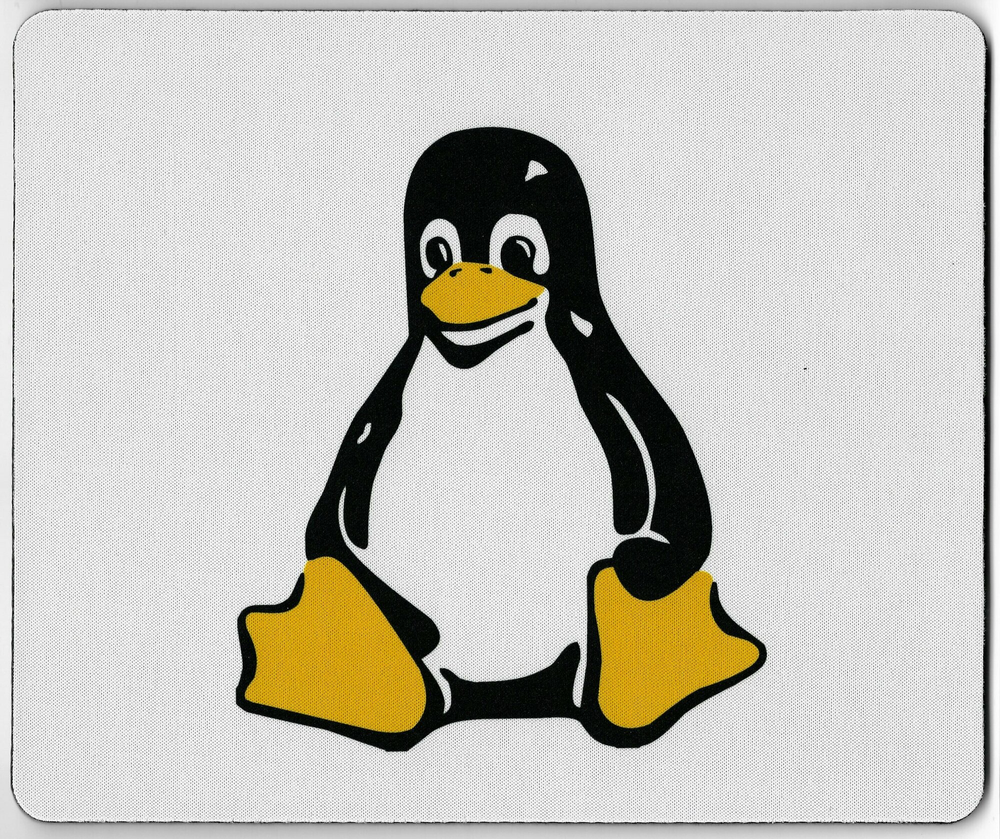 Коврик для мыши LINUX TUX, игровой, вспененный полиуретан, ПВХ, белый
