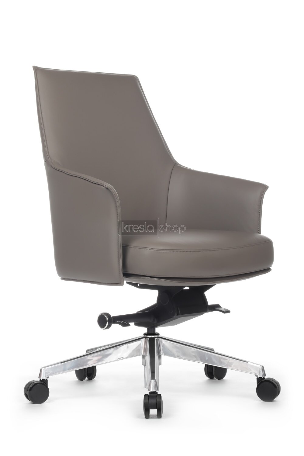 Кресло для персонала Riva Design Pocco-M / Rosso-M B1918 серая кожа