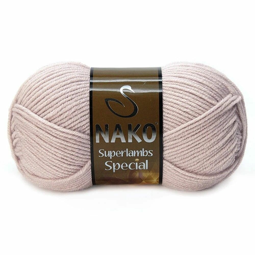 Пряжа NAKO Superlambs Special, пудровый - 3079, 49% шерсть, 51% премиум акрил, 5 мотков, 100 г, 200 м.