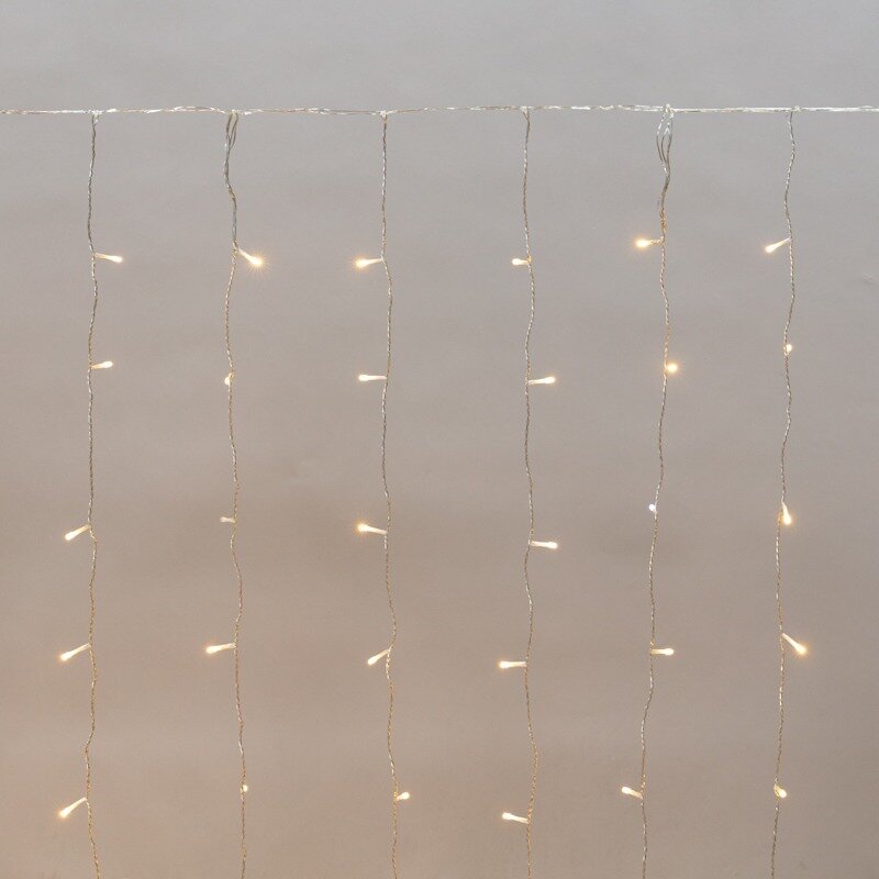 Лампы светодиодные Neon-Night Гирлянда Дождь светодиодный 2х1,5м, эффект мерцания, прозрачный провод, IP44, 230В, диоды теплые белые, 150LED NEON-NIGHT