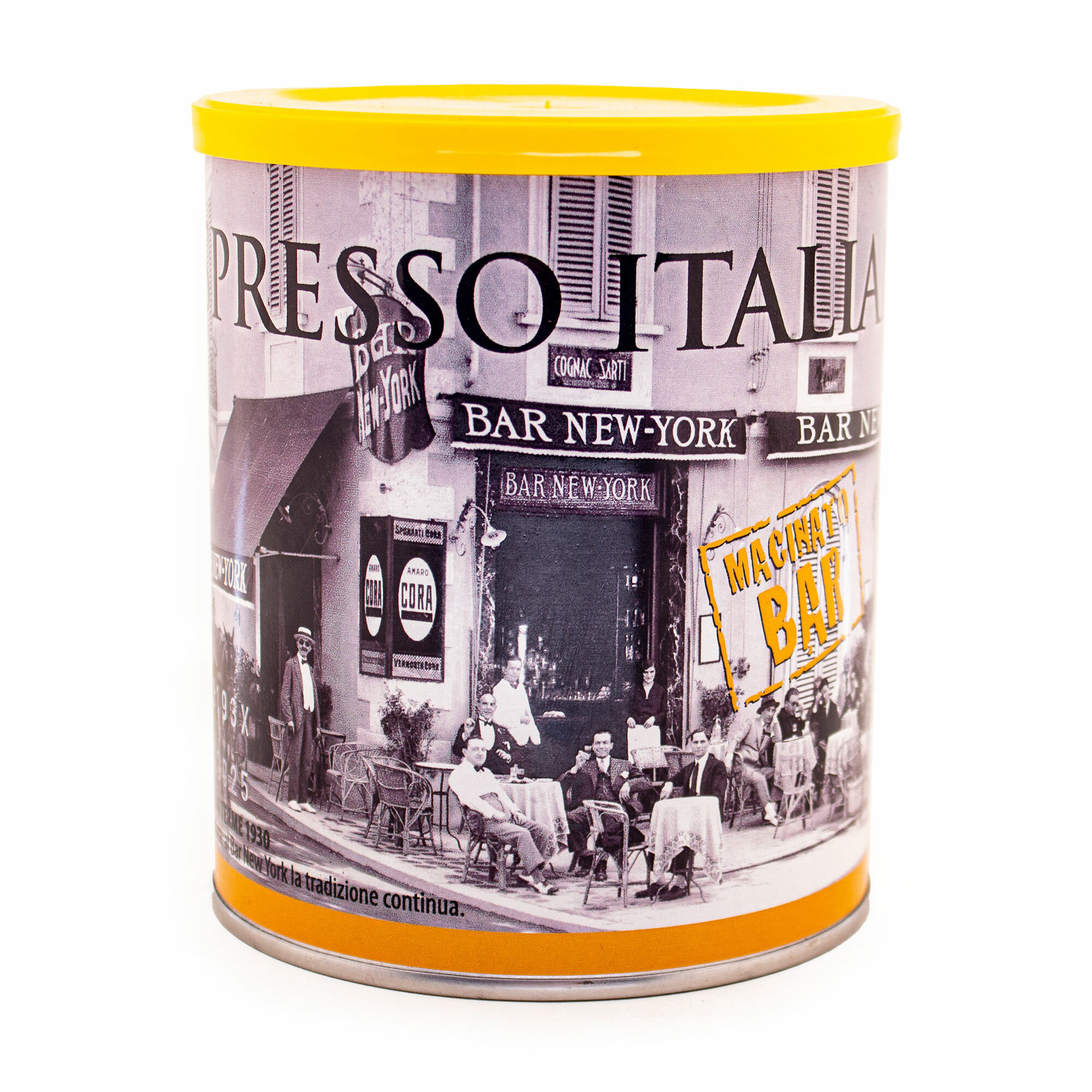 Кофе Эспрессо Итальяно, смесь молотого кофе, для барных кофемашин MACINATO BAR, NEW YORK, 0,250 кг (ж/б)