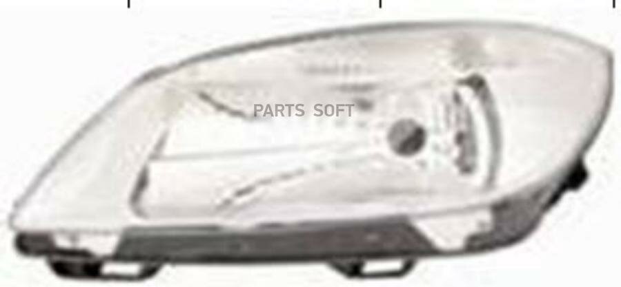 Фара лев SKODA: FABIA/ROOMSTER 03.10- (H4) (хром внутри, ЭК с мотором) Depo арт. 665-1122LMLD-EM