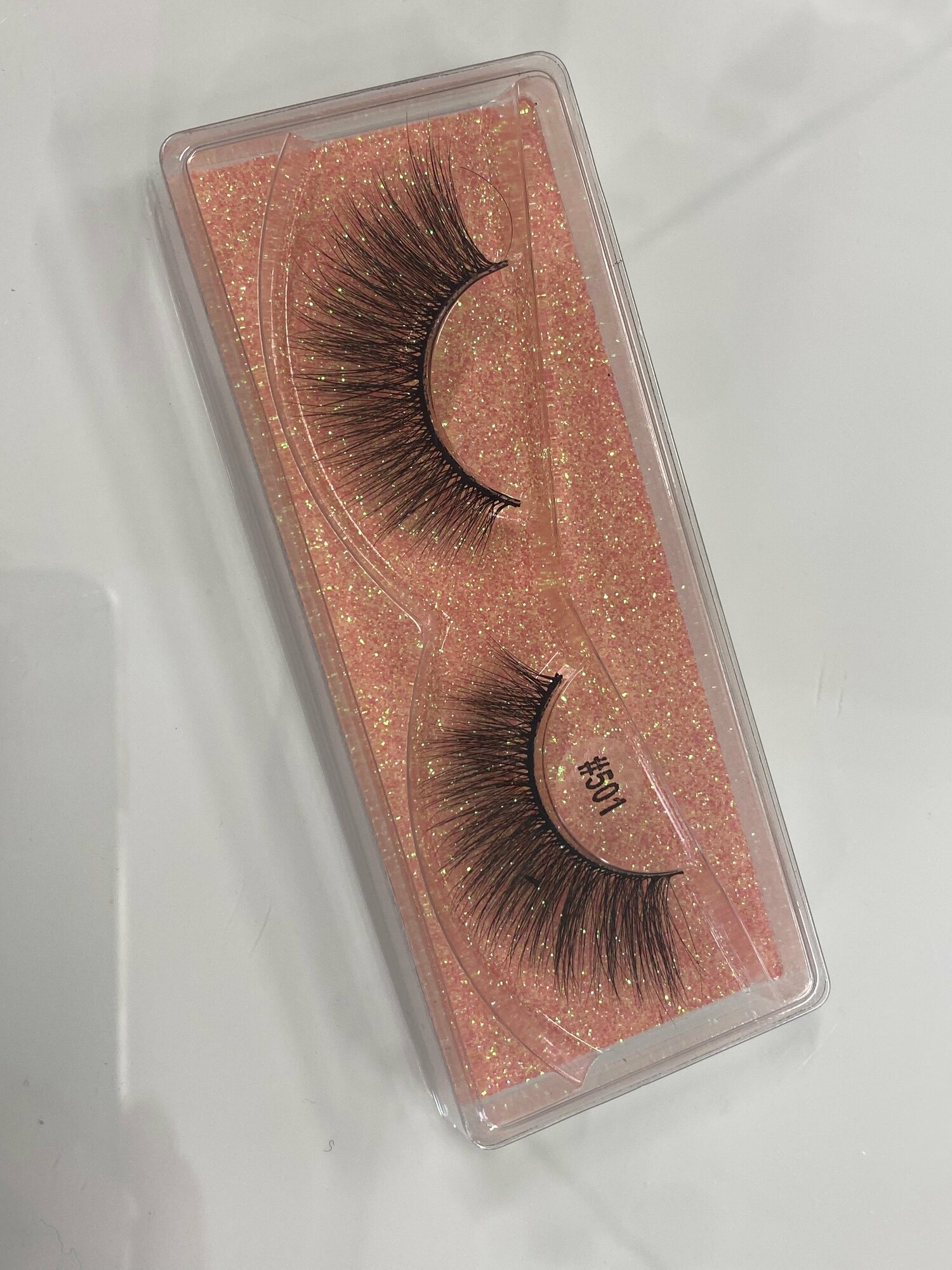 Ресницы накладные "Чёрные в розовой упаковке" 1 пара