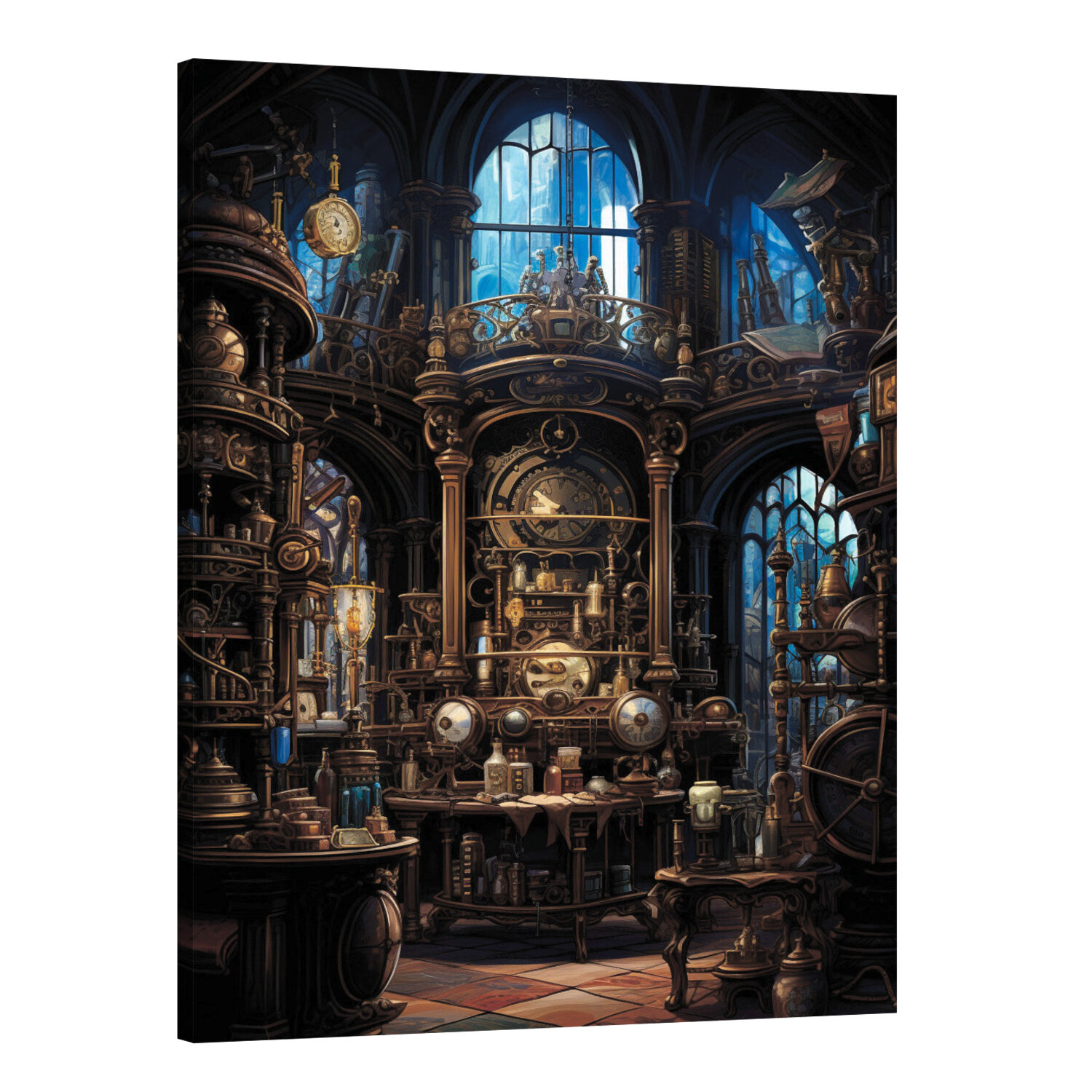 Интерьерная картина 50х70 "Стимпанк лаборатория"